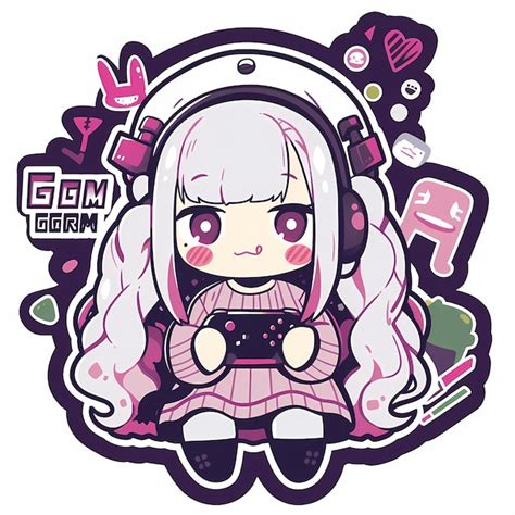 Premium Ai Image Minimal Japanese Kawaii Gamer Girl Chibi Anime