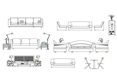 Detail Elevation Of Sofa Set Layout File In Dwg Format Artofit