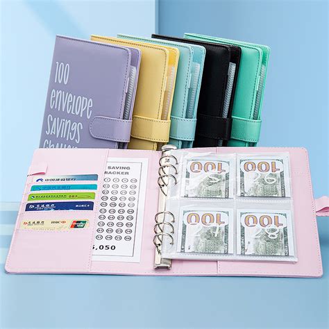 100 Day Challenge Loose Leaf Notebook Couple Savings Notebook Money Saving Envelope Budget