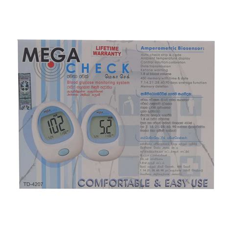 Mega Check Glucometer Td 4207 Medstore