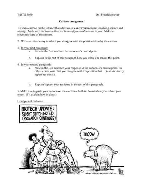 Cartoon Analysis Assignment Science And Society