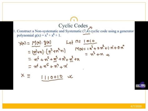 Presentation On Cyclic Codes Pptx Science