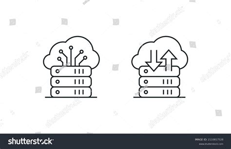Cloud Computing Server Icon Vector Image Stock Vector Royalty Free