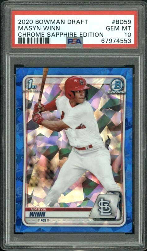 Masyn Winn 2020 Bowman Draft Sapphire Edition Bd 59 Chrome 1st Psa