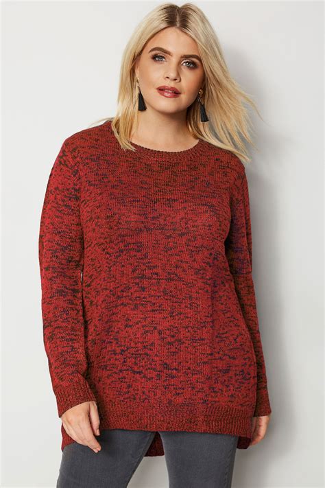Black And Orange Twist Knitted Jumper