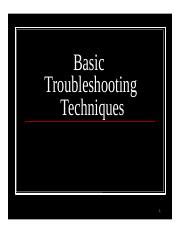 Troubleshooting Techniques Pptx Basic Troubleshooting Techniques Objectives Provide Basic