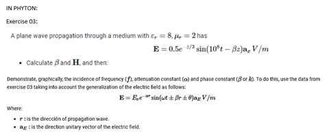 Solved In Phyton Exercise 03 A Plane Wave Propagation