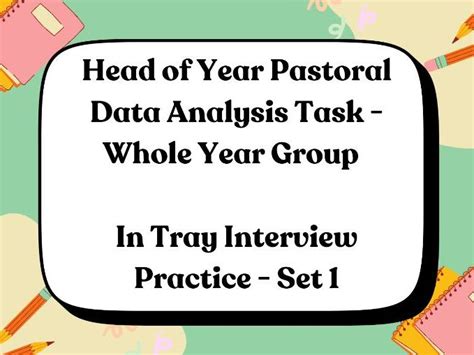 Head Of Year Pastoral Progress Data Analysis Task In Tray Interview