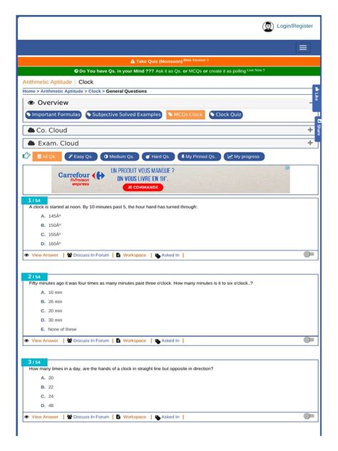 Clock Arithmetic Aptitude Question With Answers Pdf Clock Queue