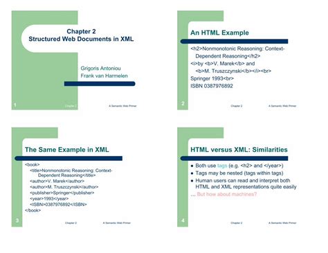 pdf the same example in xml html versus xml similarities · 3 the same example in xml xml