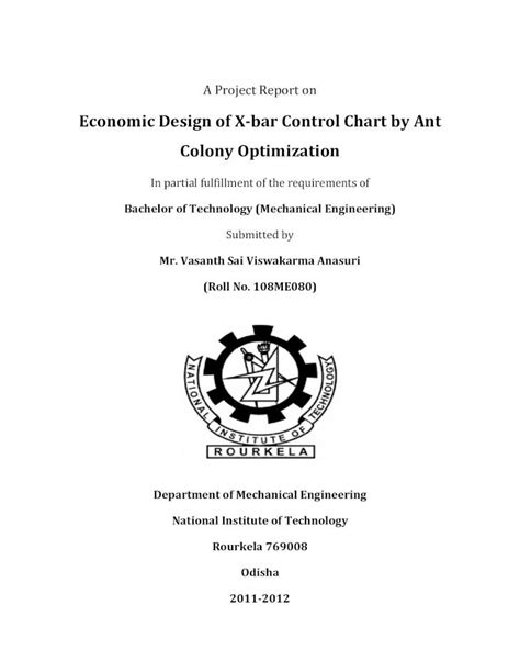 Pdf Economic Design Of X Bar Control Chart By Ant Colony 3286 1