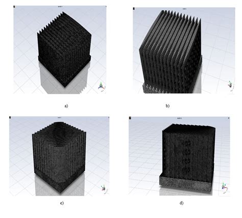 3d Uniform Meshing Of Symmetrical Aerofoil Pin N Array Models A No