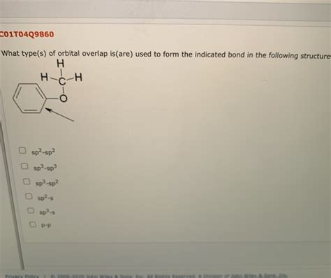 Solved C0150409860 What Type S Of Orbital Overlap Is Are