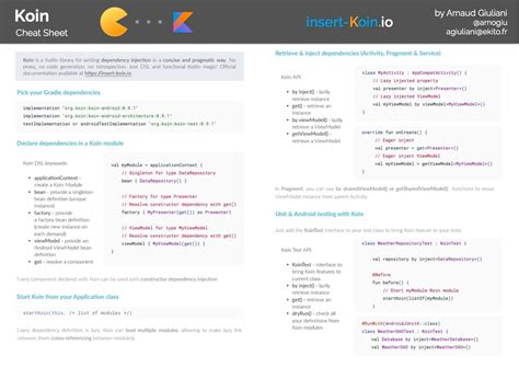 Koin Android Developers Cheatsheet Speaker Deck