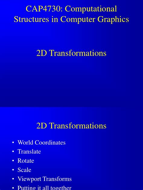 Cap4730 Computational Structures In Computer Graphics Pdf