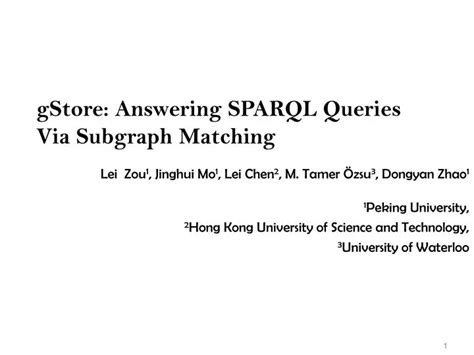 ppt gstore answering sparql queries via subgraph matching powerpoint