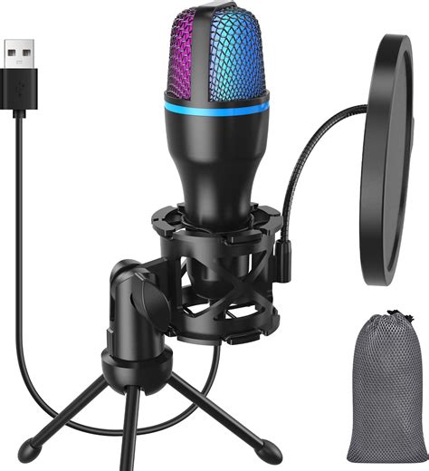 Usb Microphone Computer Cardioid Condenser Pc Gaming Mic