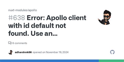 Error Apollo Client With Id Default Not Found Use An Nwithcontext Or
