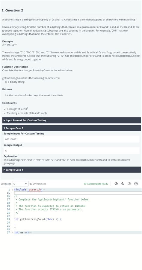 2 Question 2 A Binary String Is A String Consisting Only Of 0s And 1s A