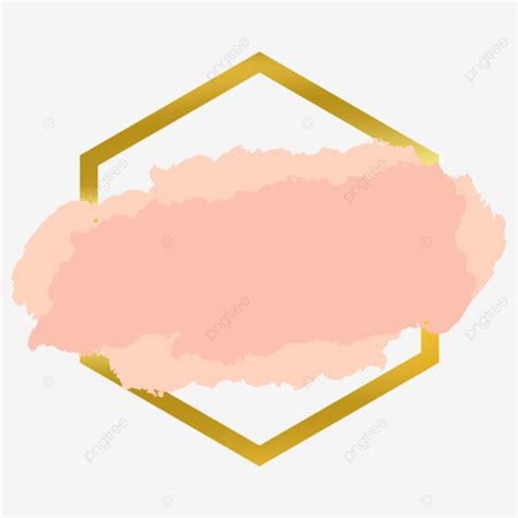 브러시 스트로크가 있는 육각형 프레임 테두리 골드 프레임 브러시 그런지 Png 일러스트 및 이미지 에 대한 무료 다운로드 Pngtree