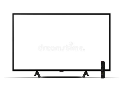 Smart Tv And Remote Control Isolated On White Background Stock Vector Illustration Of Flat