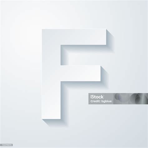 편지 F 빈 배경에 용지 자르기 효과가 있는 아이콘 알파벳 F에 대한 스톡 벡터 아트 및 기타 이미지 알파벳 F 로고 3차원 형태 Istock