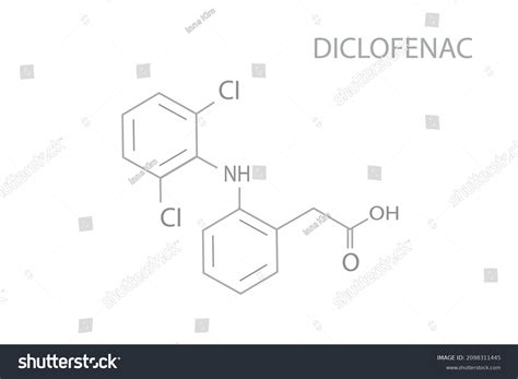 Diclofenac Molecular Skeletal Chemical Formula Stock Vector Royalty Free 2098311445 Shutterstock