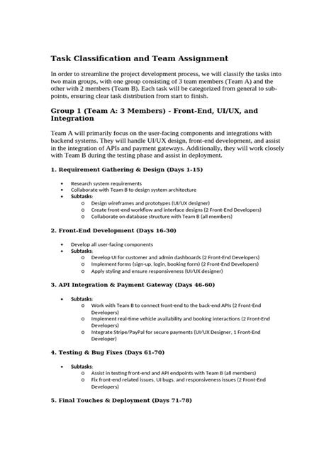 Task Classification And Team Assignment Pdf Databases User Interface