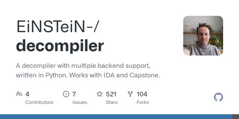 GitHub EiNSTeiN Decompiler A Decompiler With Multiple Backend Support Written In Python