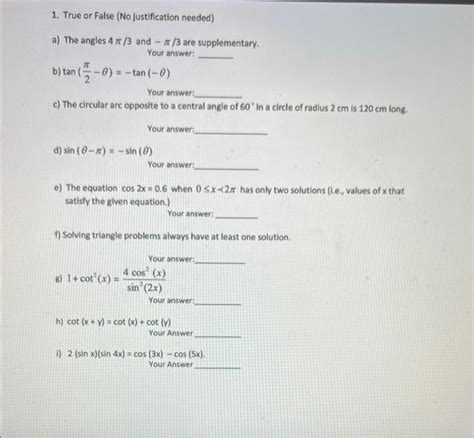 solved a the angles 4π 3 and −π 3 are supplementary your
