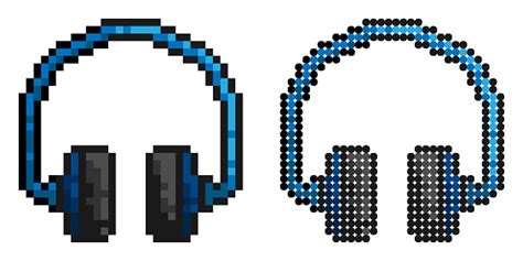 픽셀 아이콘입니다 무선 이어폰 오버 헤드 전문 음악 장비 흰색 배경에 격리된 간단한 복고풍 게임 벡터 Glitch Style Of Electronic Music에 대한