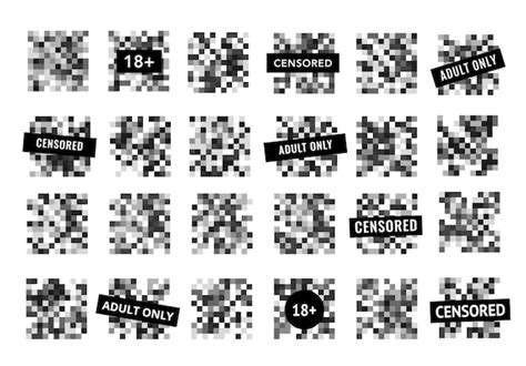 Premium Vector Censor Monochrome Mosaic Pixel Blur Vector Bars Censorship Blurred Adult