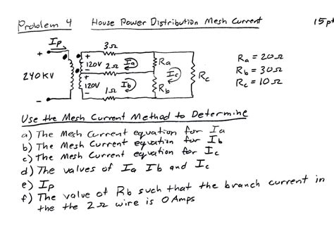 Solved Problem 4 House Power Distribution Mesh Current 15p Chegg Com