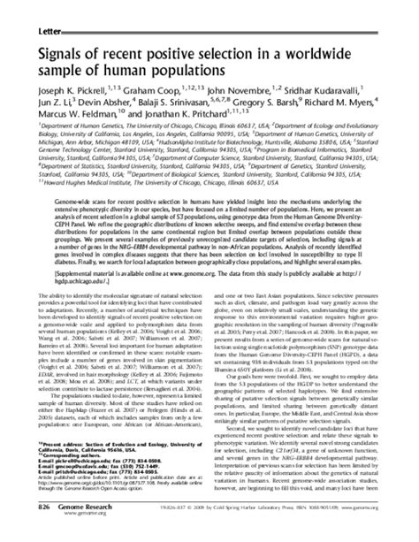 Pdf Signals Of Recent Positive Selection In A Worldwide Sample Of Human Populations