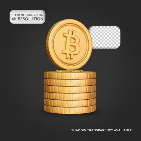 Premium Psd Bitcoin Stack 3d Icon Illustration Isolated Render