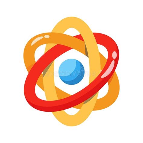 A Modern 2d Style Icon Of Atom With Orbits Stock Vector Illustration Of Orbit Flat 383748673