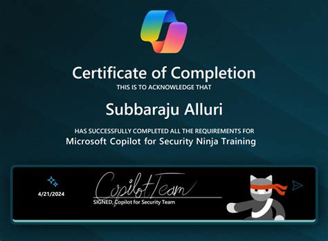Raju Alluri On Linkedin Thrilled To Expand My Knowledge On Copilot For Security