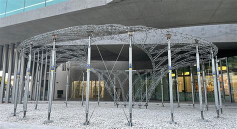 Demonstrator In The Construction Stage Of The Completed Gridshell Made