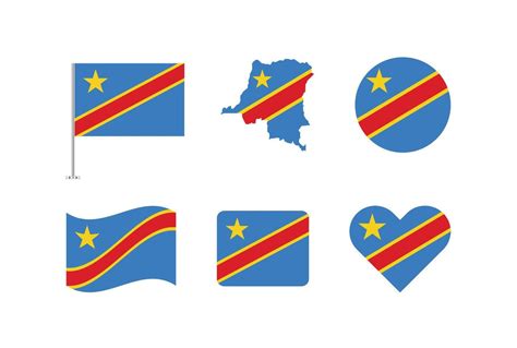Democratic Republic Of The Congo Flag Set Of Democratic Republic Of