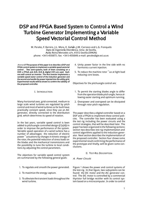 Pdf Dsp And Fpga Based System To Control A Wind Turbine Generator Implementing A Variable