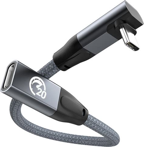 90 Degree Usb C Extension Cable 1ft 100w Short Usbc Male