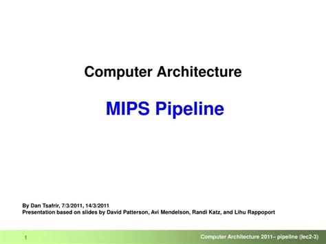 Ppt Computer Architecture Mips Pipeline Powerpoint Presentation Free