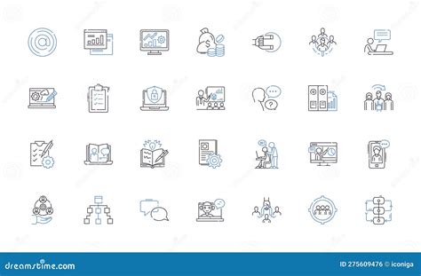 Melding Merging Line Icons Collection Integration Combination