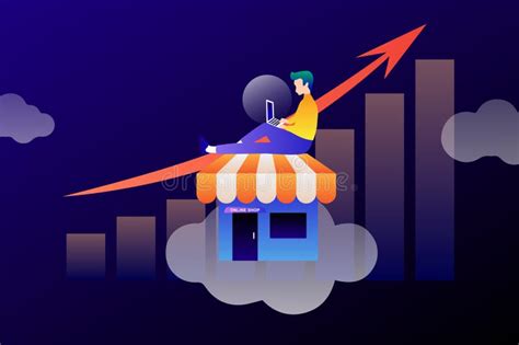 E Commerce Platform Abstract Infographic Concept Vector Illustration Background Business