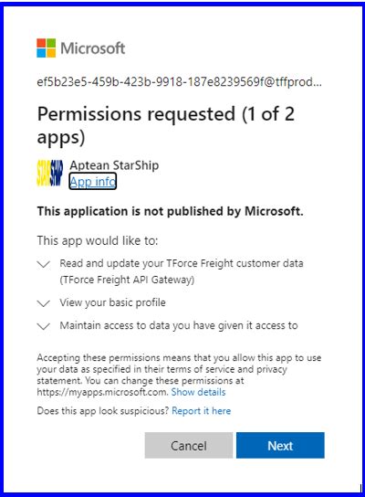 TForce Freight Setup Aptean Ship