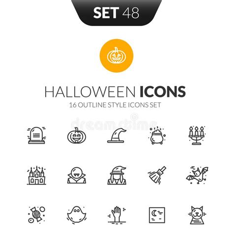 Outline Black Icons Set In Thin Modern Style Stock Vector