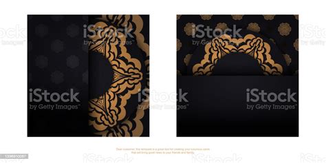 텍스트와 빈티지 패턴에 대한 장소와 초대 카드 디자인 스퀘어 벡터 고급스러운 패턴과 검은 색으로 엽서 디자인을 인쇄 할 준비가