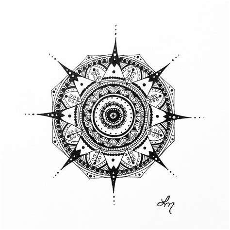 Mandala Compass Tattoo Design Growth Symbol