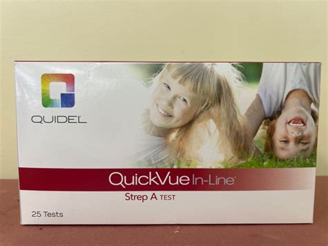New Quidel 00343 Quickvue In Line Strep A Test Box Of 25 Disposables