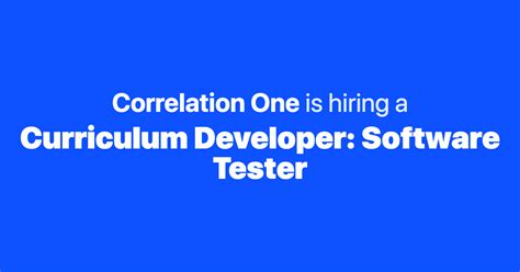 Curriculum Developer Software Tester At Correlation One